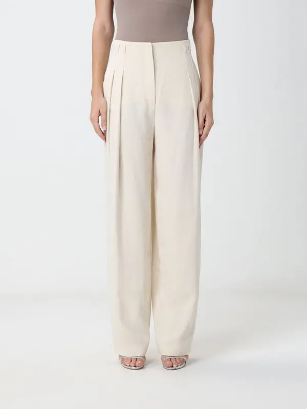 Alberta Ferretti Mid-rise Crêpe Palazzo Trousers With Pleats