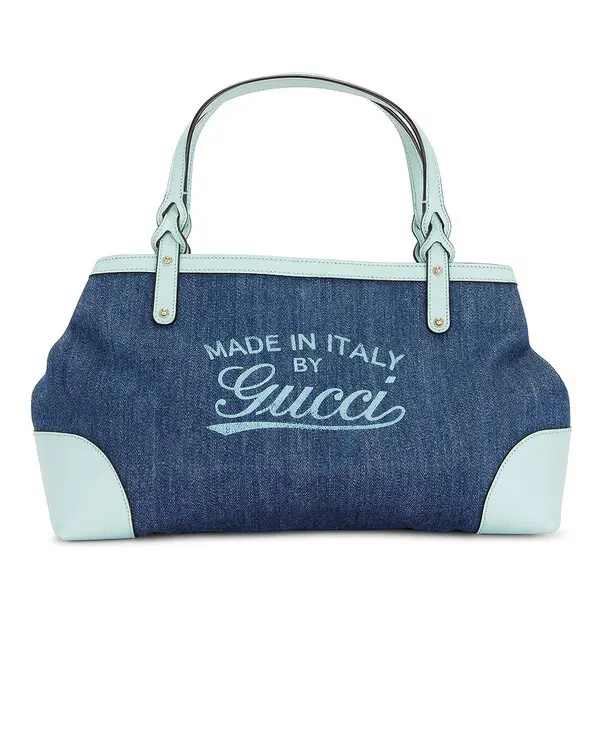 FWRD RENEW Gucci Denim Craft Tote Bag