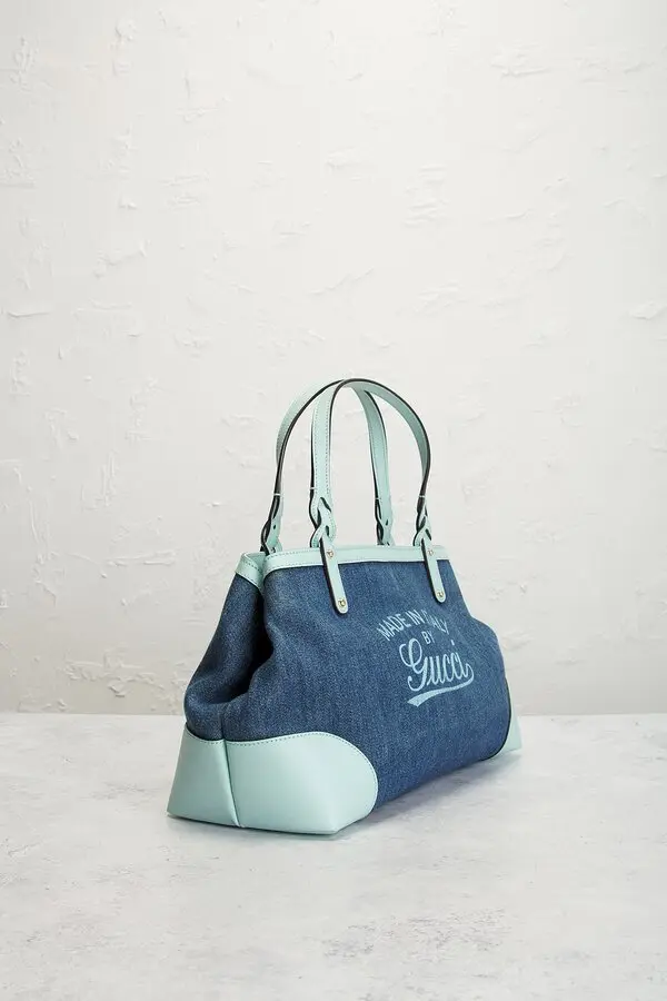 FWRD RENEW Gucci Denim Craft Tote Bag