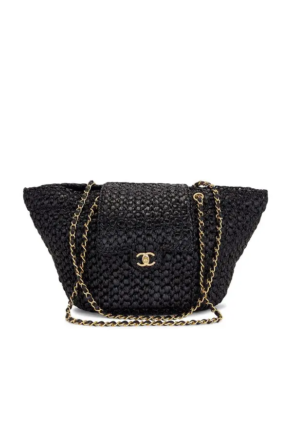 Chanel Raffia Shopping Tote Bag