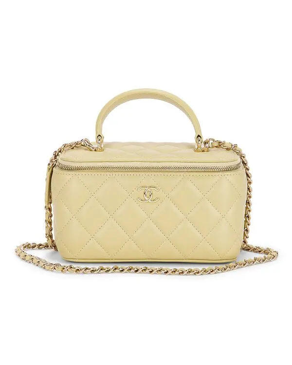FWRD RENEW Chanel Lambskin Small Classic Vanity Case - Yellow