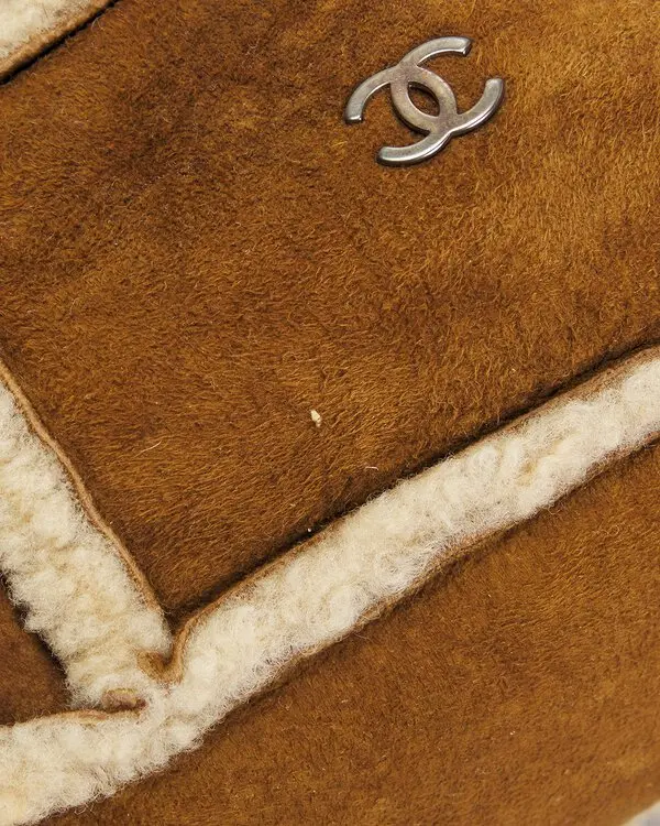 FWRD RENEW Chanel Micro Suede Sherpa Shoulder Bag