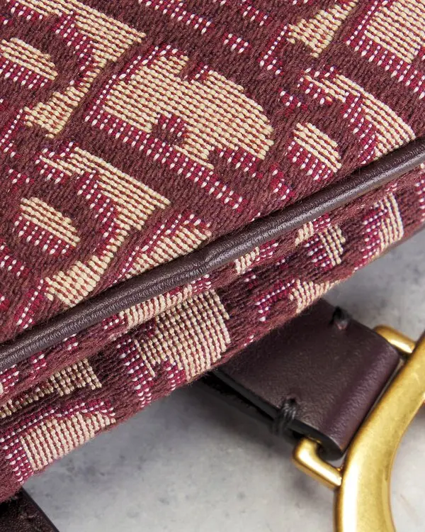 FWRD RENEW Dior Oblique Mini Saddle Bag - Red