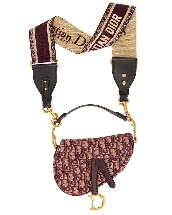 FWRD RENEW Dior Oblique Mini Saddle Bag - Red