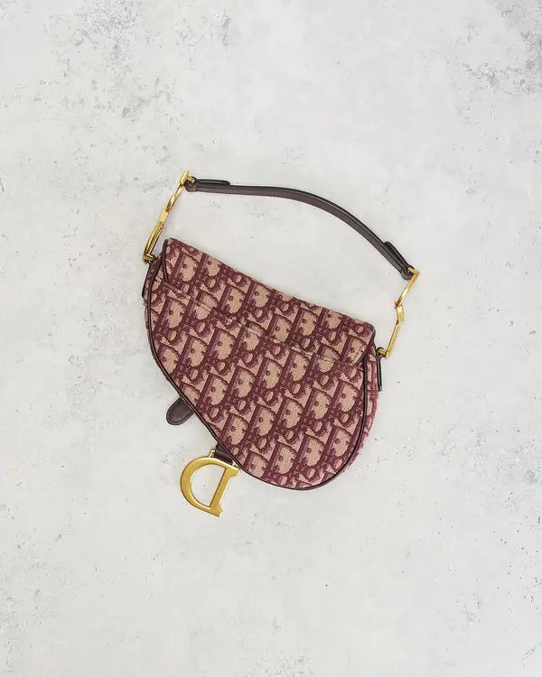 FWRD RENEW Dior Oblique Mini Saddle Bag - Red