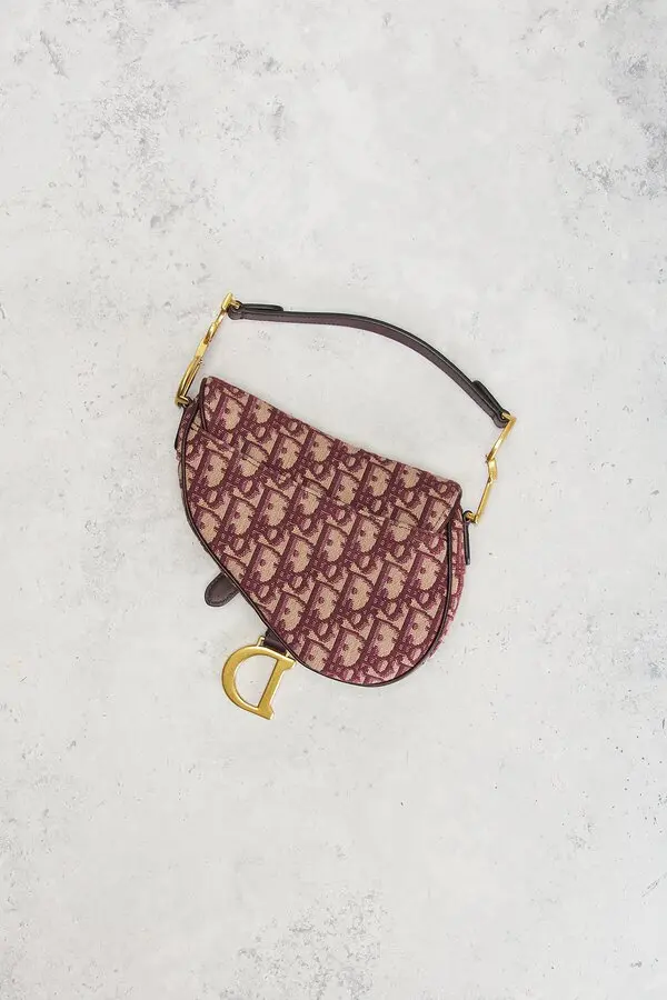 Dior Oblique Mini Saddle Bag - Red