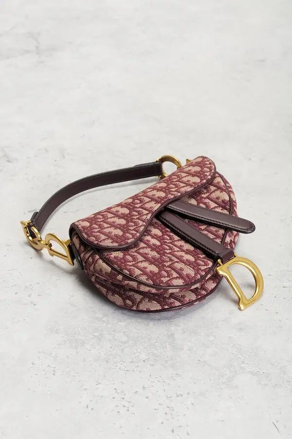 Dior Oblique Mini Saddle Bag - Red