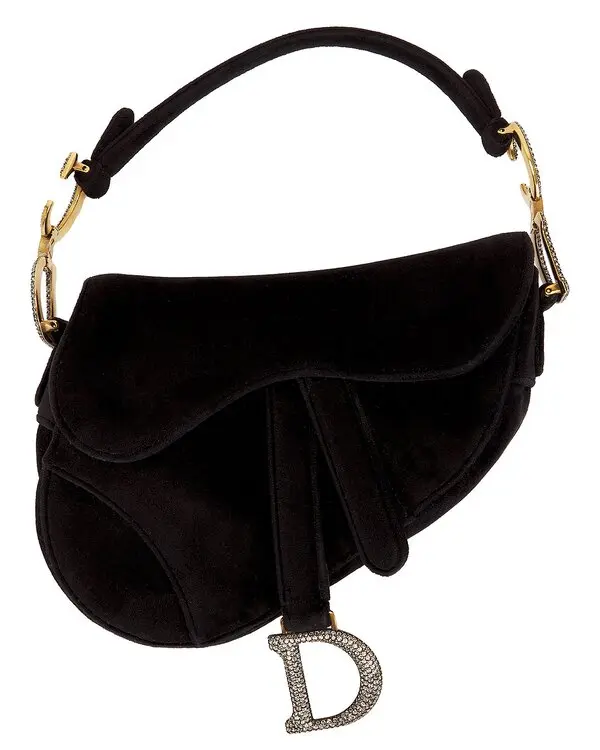 FWRD RENEW Dior Velvet Mini Saddle Bag
