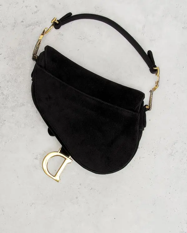 FWRD RENEW Dior Velvet Mini Saddle Bag