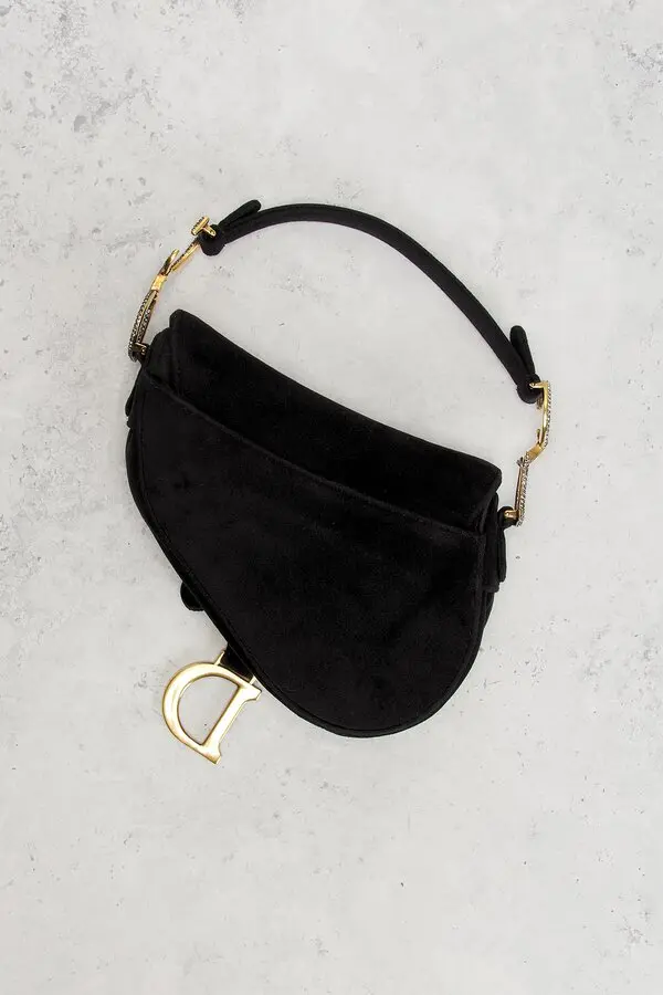 Dior Velvet Mini Saddle Bag