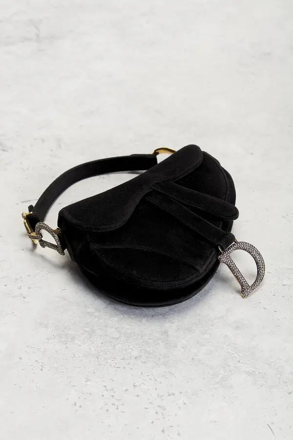 Dior Velvet Mini Saddle Bag