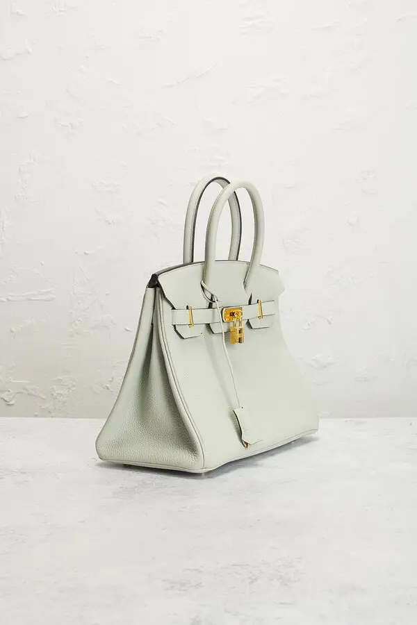 Hermès Togo Birkin 30 Handbag In Mint - Gris Neve