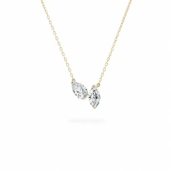 SPERO LONDON Pear & Marquise Sterling Silver Necklace