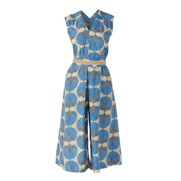 SACHA DRAKE Sharma Jumpsuit In Tan - Blue
