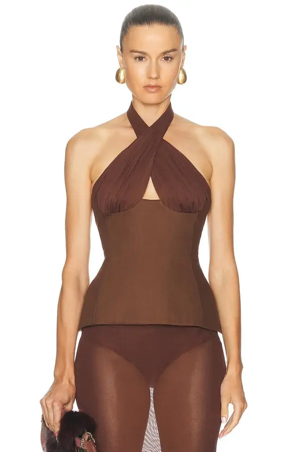 TAE PARK Sculpted Halter Top