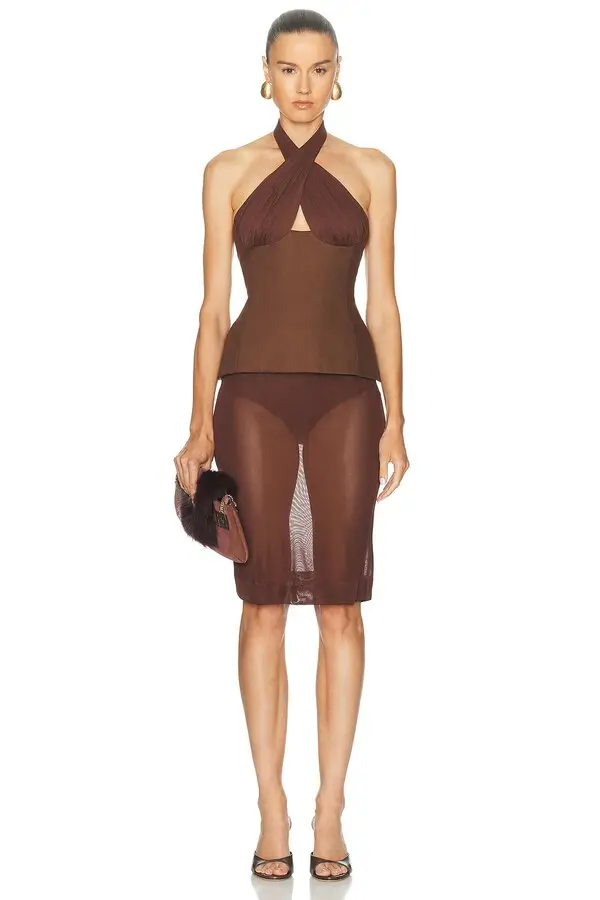 TAE PARK Sculpted Halter Top