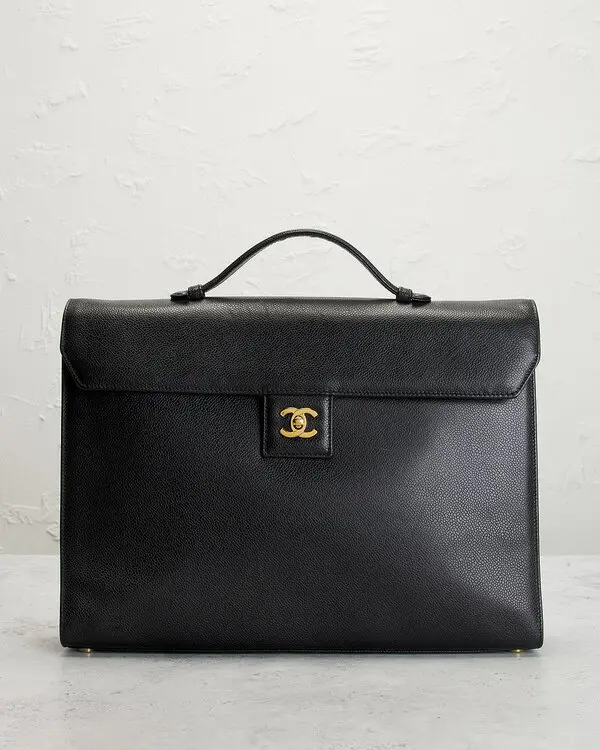FWRD RENEW Chanel Caviar Vintage Executive Briefcase
