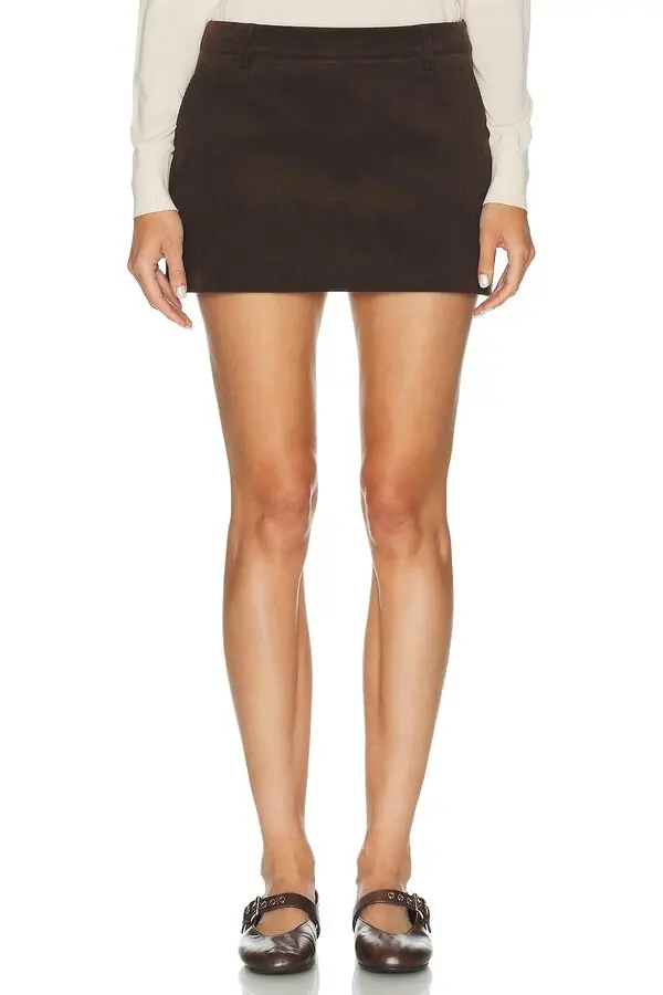 SEROYA Valkiria Skirt In Brown - Espresso