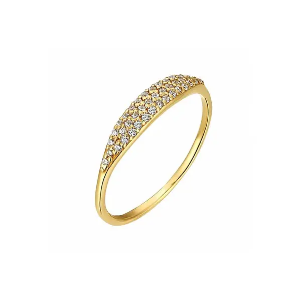 SPERO LONDON Pavé Sterling Silver Slim Ring - Gold