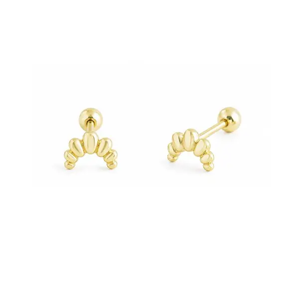 SPERO LONDON Sterling Silver Croissant Earrings - Gold
