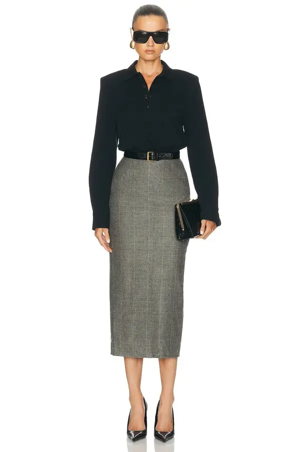 WILLY CHAVARRIA Polo Dress In Black - Uniform Brown & Black