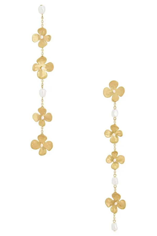 Cult Gaia Lucky Drop Earrings In Metallic Gold - Brushed Brass