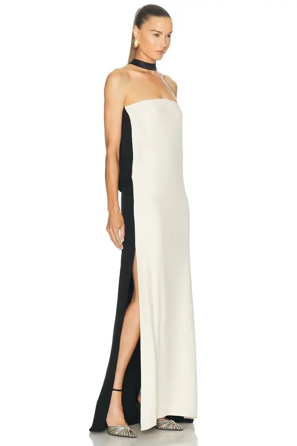 Valentino Garavani Cady Couture Gown In Black & White - Vaniglia & Nero