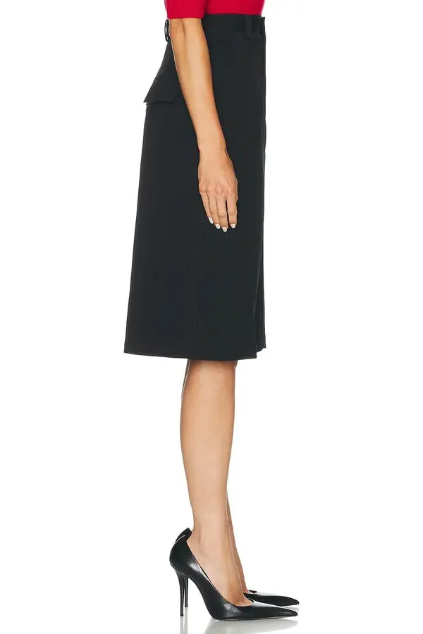 WILLY CHAVARRIA Midi Uniform Skirt In Black