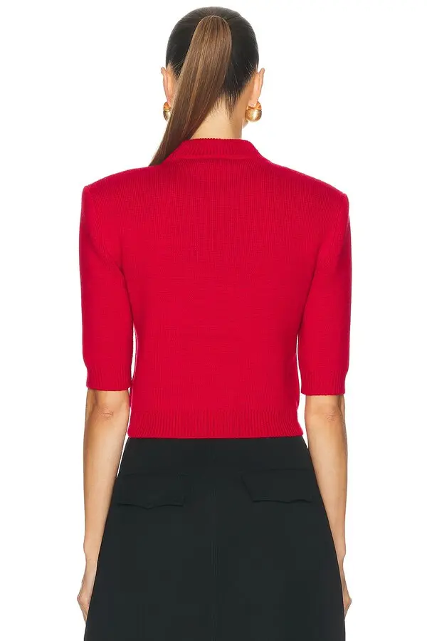 WILLY CHAVARRIA Chavela Cropped Sweater In Red