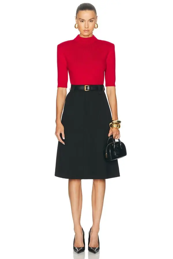 WILLY CHAVARRIA Chavela Cropped Sweater In Red