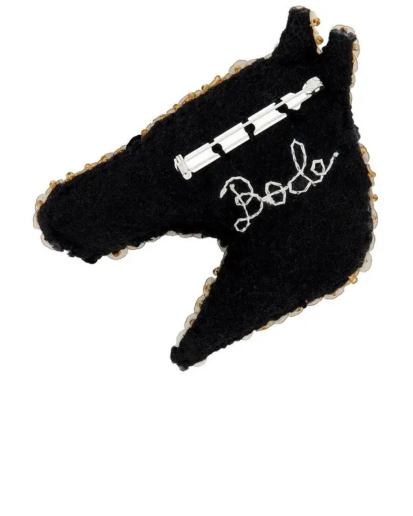 BODE Sequin Pony Brooch - Brown