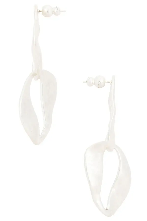 Cult Gaia Rue Mini Drop Earrings In Metallic Silver - Antique Silver