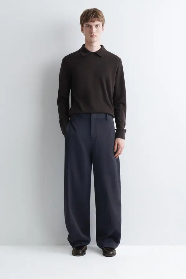 Cos Layered-collar Polo Sweater