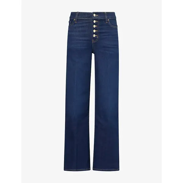 FRAME Le Slim Palazzo Button Cotton-blend Jeans