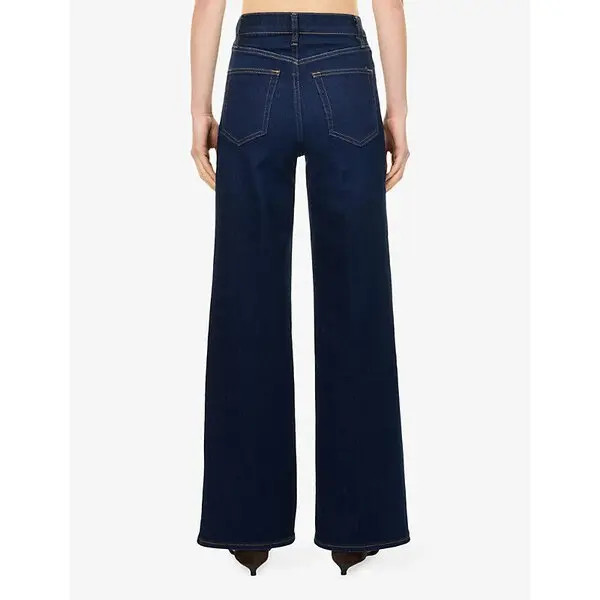 FRAME Le Slim Palazzo Button Cotton-blend Jeans