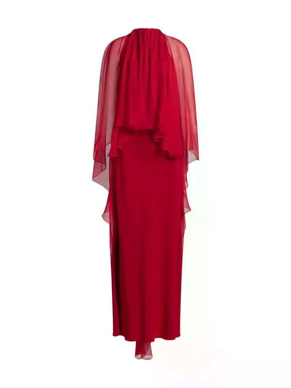 Alberta Ferretti Cape-overlay Maxi Dress