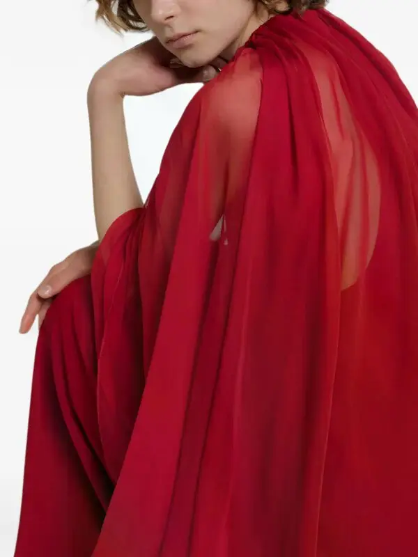 Alberta Ferretti Cape-overlay Maxi Dress