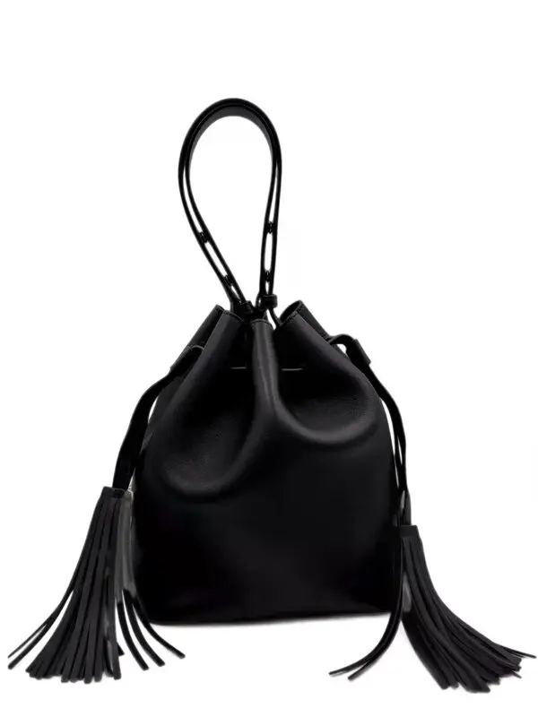 Valentino Garavani Vlogo Signature Tassel Bucket Bag - Black