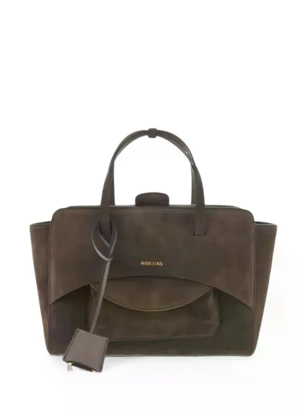HIDESINS L Flap Logo-print Tote Bag - Brown