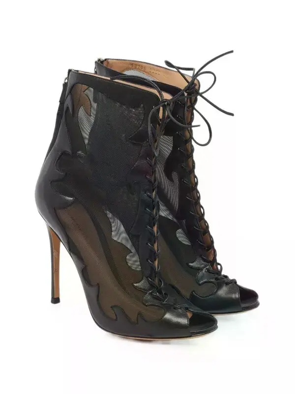 GIANVITO ROSSI Panelled Peep-toe Heeled Pumps