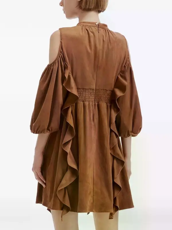 B+AB Ruffled Off-shoulder Mini Dress