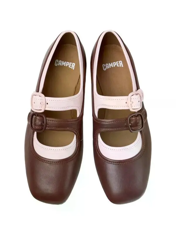 Camper Casi Myra Double-strap Ballet Flats - Brown