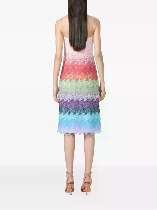 Costarellos Rinna Tiered Lace Midi Dress
