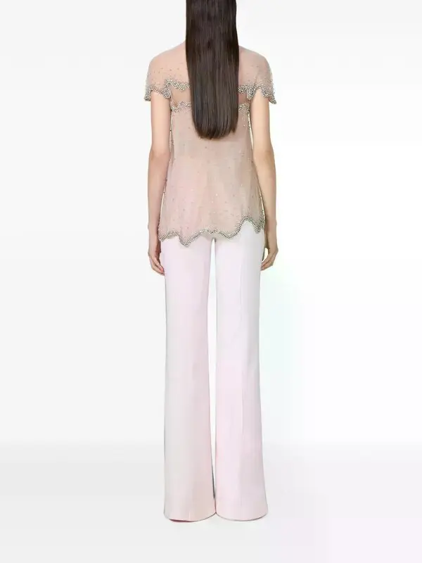Costarellos Anika Crystal-embellished Tulle Top