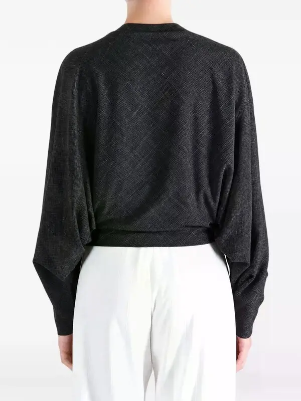 CORTANA Nasa Cross-hatch Boat-neck Blouse