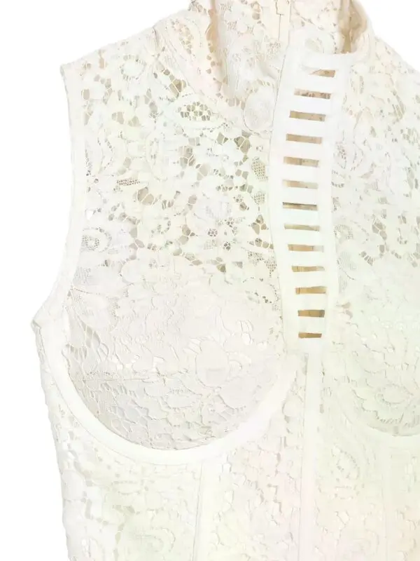 MITILIANE COUTURE Lace-panelled Corset Top