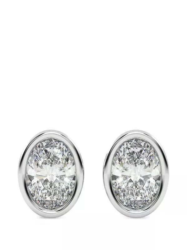 Diamond Essentials Diamond Bezel Earrings - Silver
