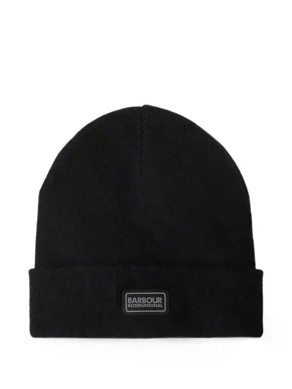 BARBOUR INTERNATIONAL Logo-patch Knit Beanie Hat
