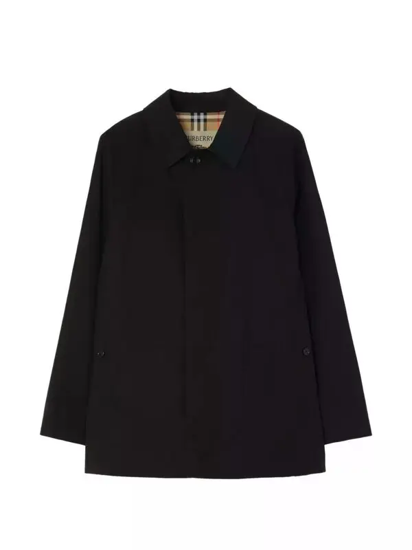 Burberry Extra-short Gabardine Camden Car Coat - Black