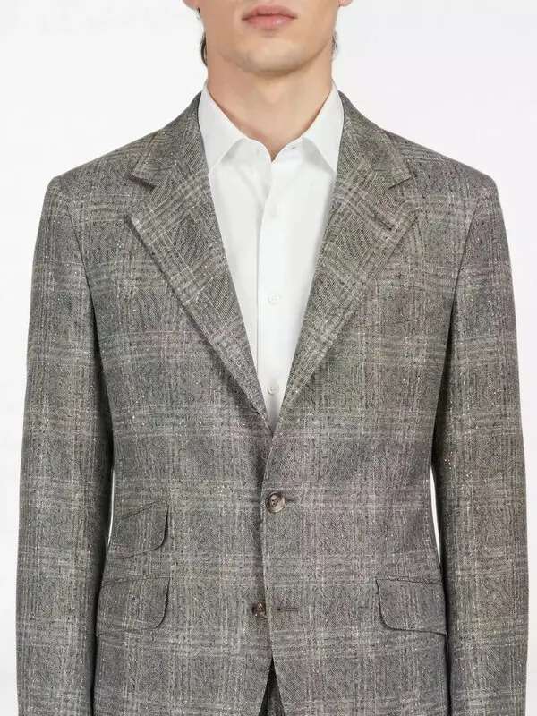 Brunello Cucinelli Checked Slim-fit Suit